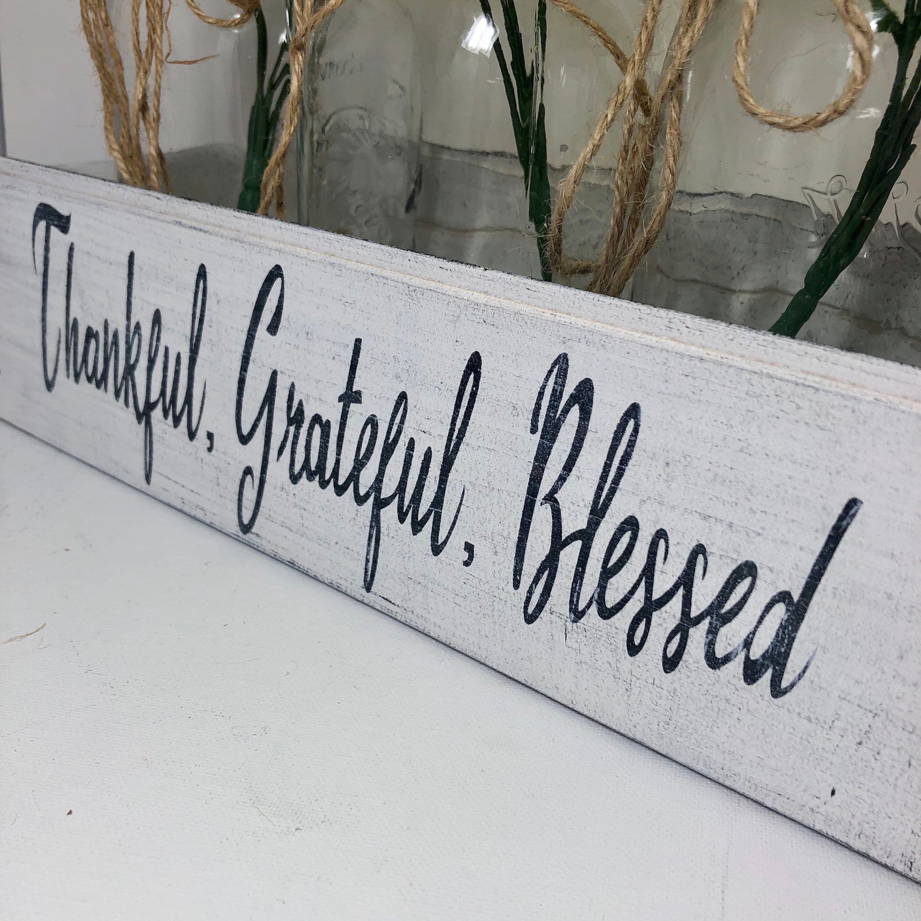 Thankful Grateful Blessed Farmhouse Style Crate Farmhouse | Etsy