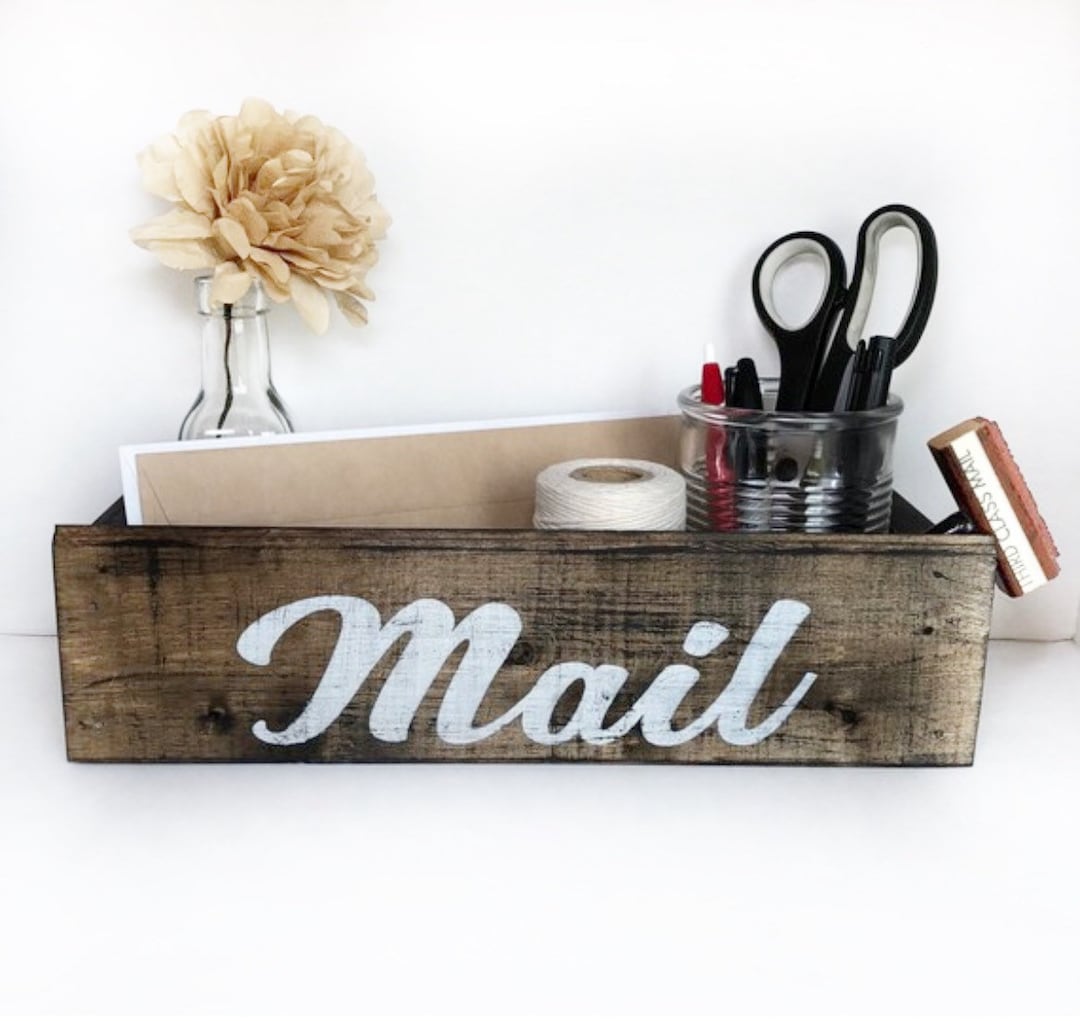 Mail, Farmhouse Office Organization, Entryway Tray, Key Holder ...