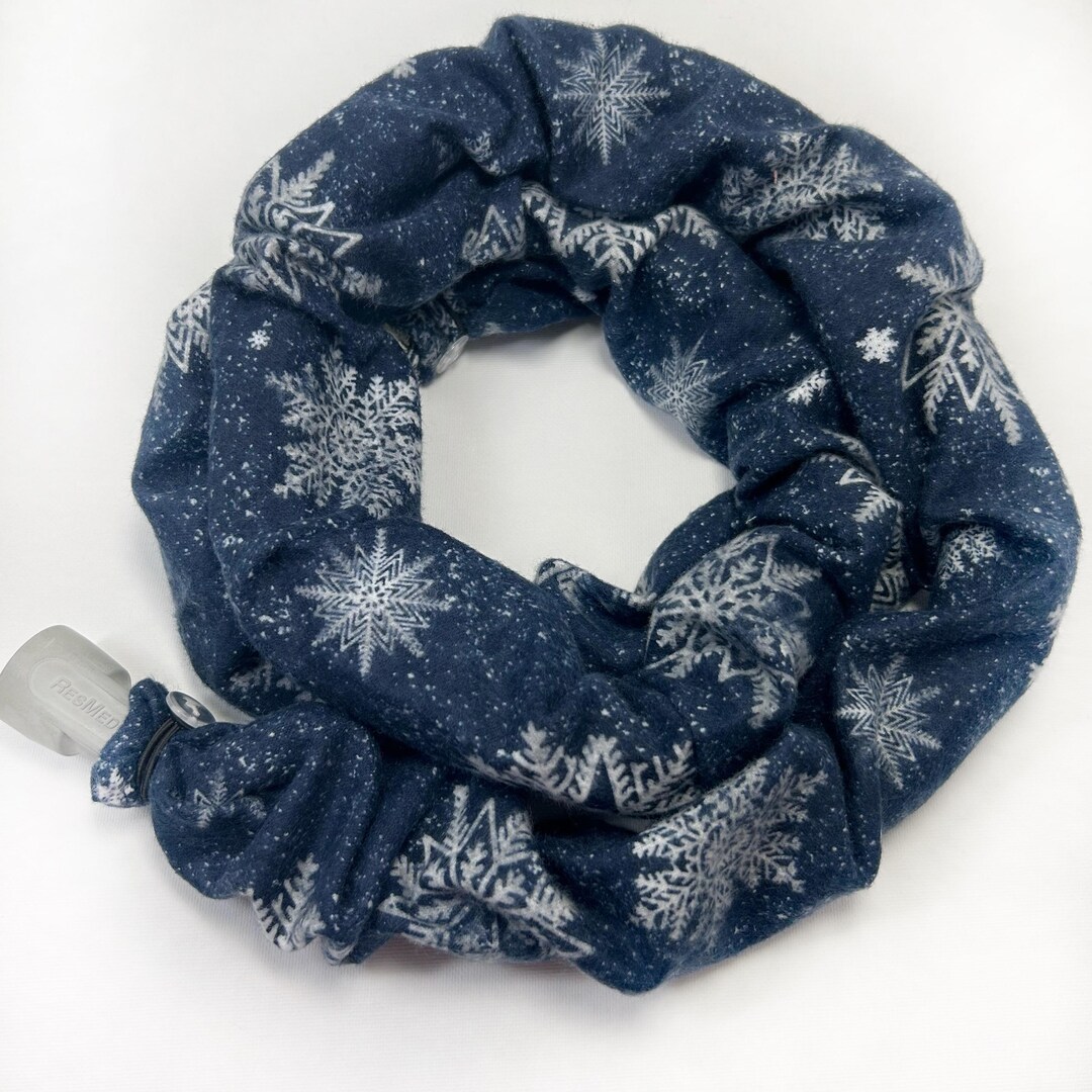 Navy Blue Snowflakes, CPAP Tubing Cover, Hose Cozy Sleeve, Wrap ...