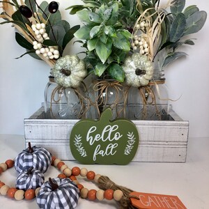 Hello Fall Pumpkin Wood Crate Box, Farmhouse Decor, Table Centerpiece ...