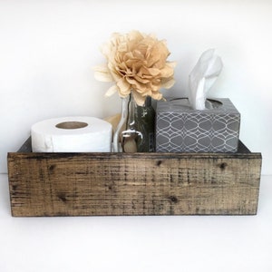 Back of Stool Toilet Paper Holder, Tissue Cover, Rustic Bathroom Crate ...
