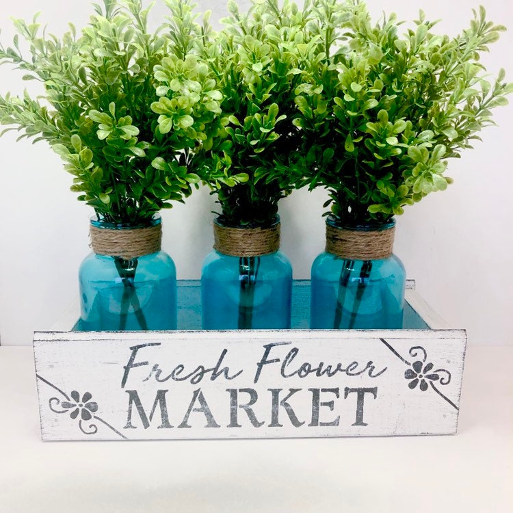 FRESH FLOWER MARKET Box Farmhouse Style Wood Crate Storage | Etsy