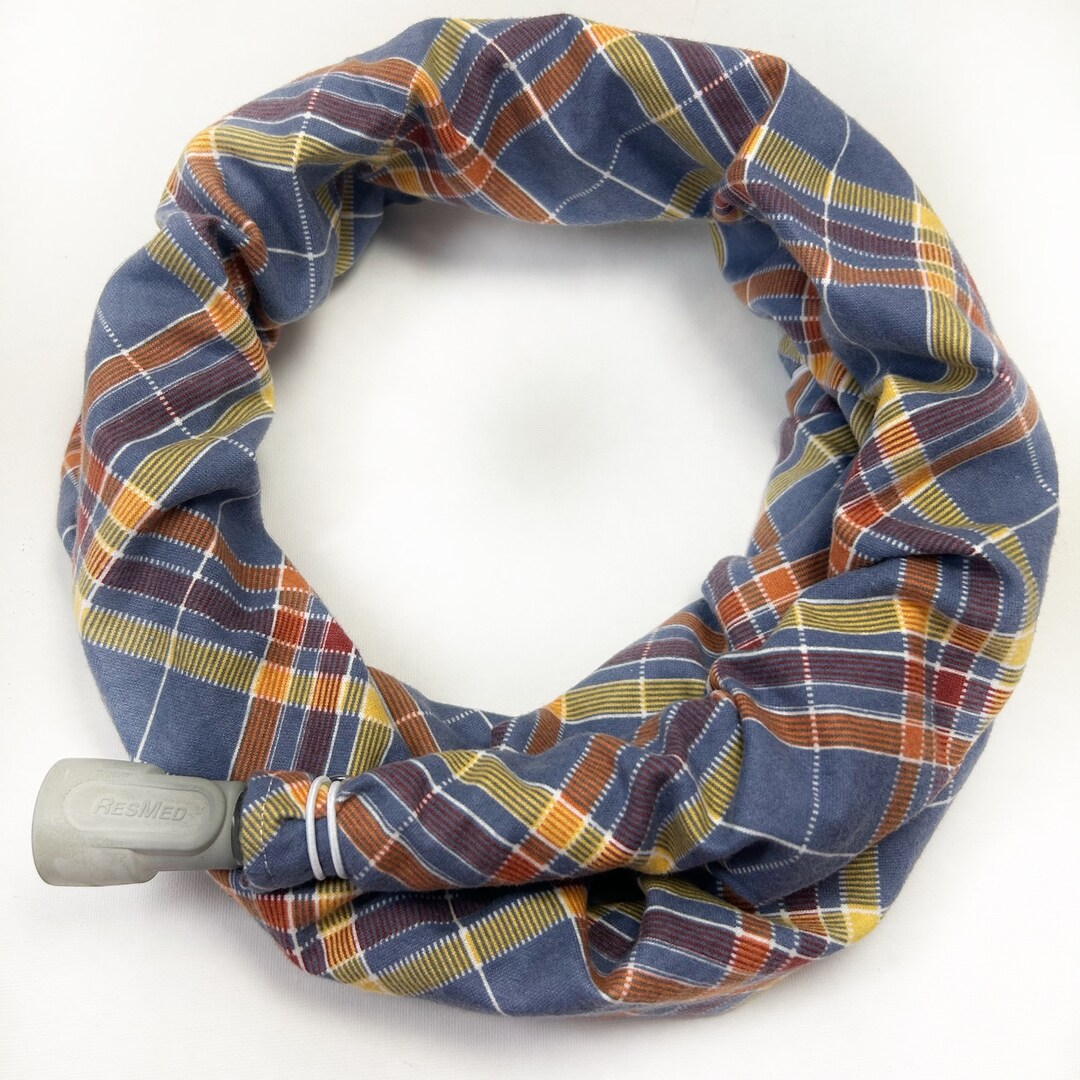 Blue, Fall Plaid, Flannel, CPAP Hose Cover, Tubing Warmer, CPAP ...