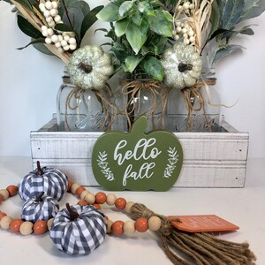 Hello Fall Pumpkin Wood Crate Box, Farmhouse Decor, Table Centerpiece ...