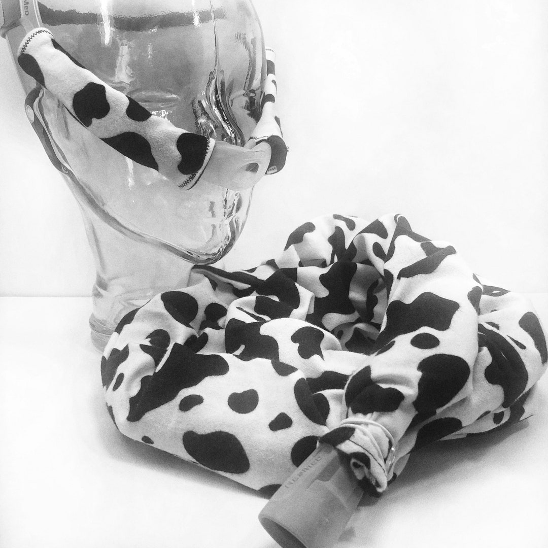 Cow Print Flannel, CPAP Hose Cheek Strap Cover Set, Tubing Cozy, Wrap ...