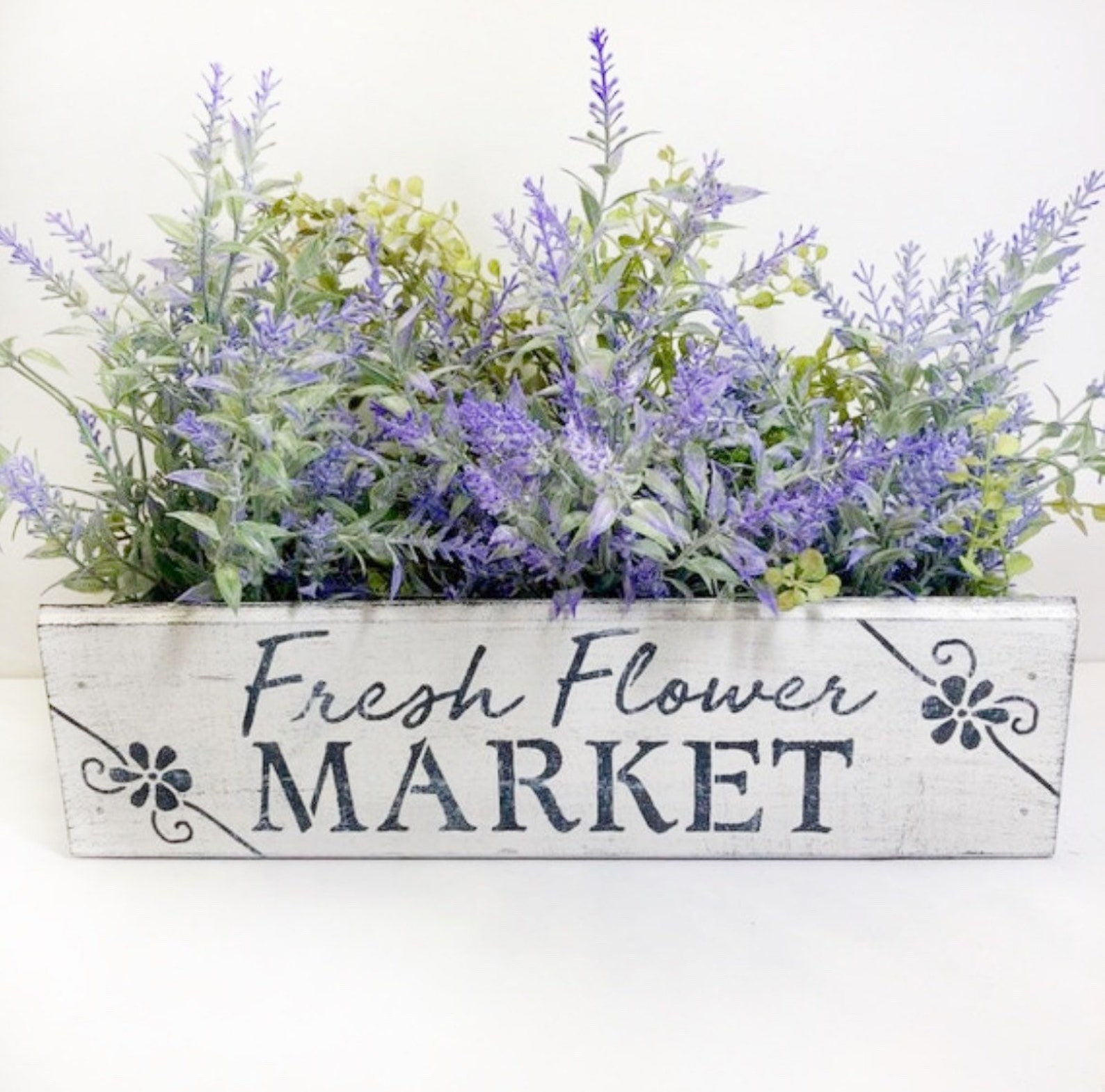 FRESH FLOWER MARKET Box Farmhouse Style Wood Crate Storage - Etsy