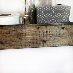 Back of Stool Toilet Paper Holder, Tissue Cover, Rustic Bathroom Crate ...