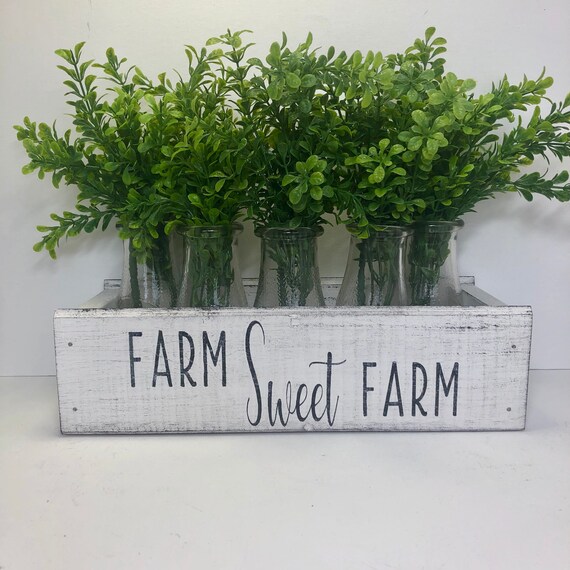 Farm Sweet Farm Utensil Caddy Planter Flower Box Kitchen | Etsy