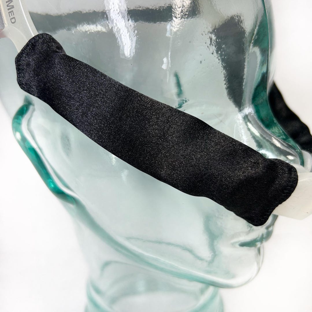 BLACK SATIN, CPAP Cheek Strap Cover, Face Mask Liner Pads, Silicone ...
