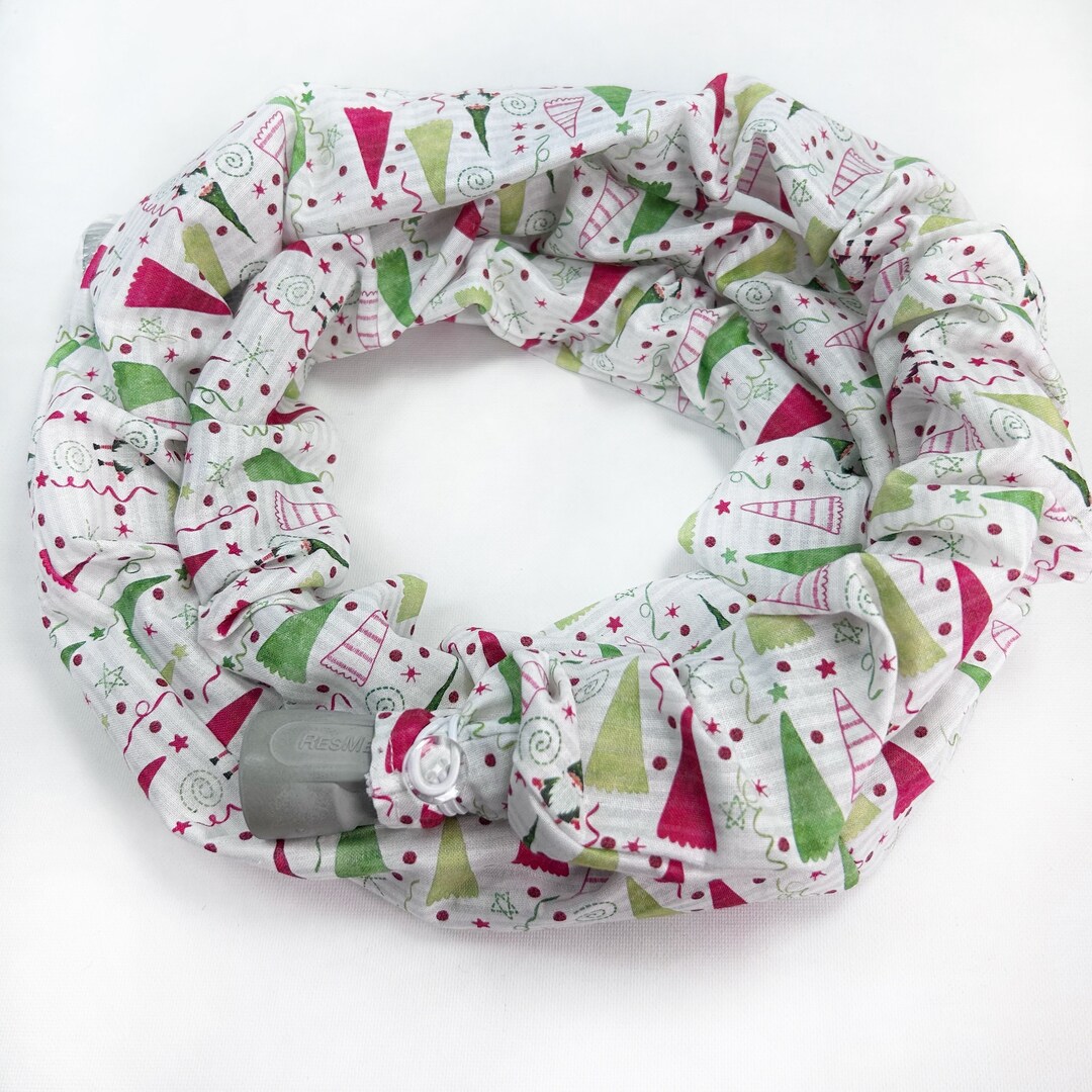 100% Cotton, Christmas Gnomes and Trees, CPAP Hose Cover, CPAP Tubing ...