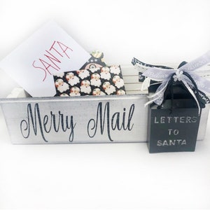 Santa Letters Mailbox, Merry Mail Crate, Christmas Card Holder Box ...