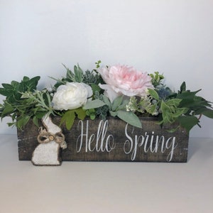 Hello Spring Farmhouse Style Wood Crate, Storage Box, Mason Jar Crate ...