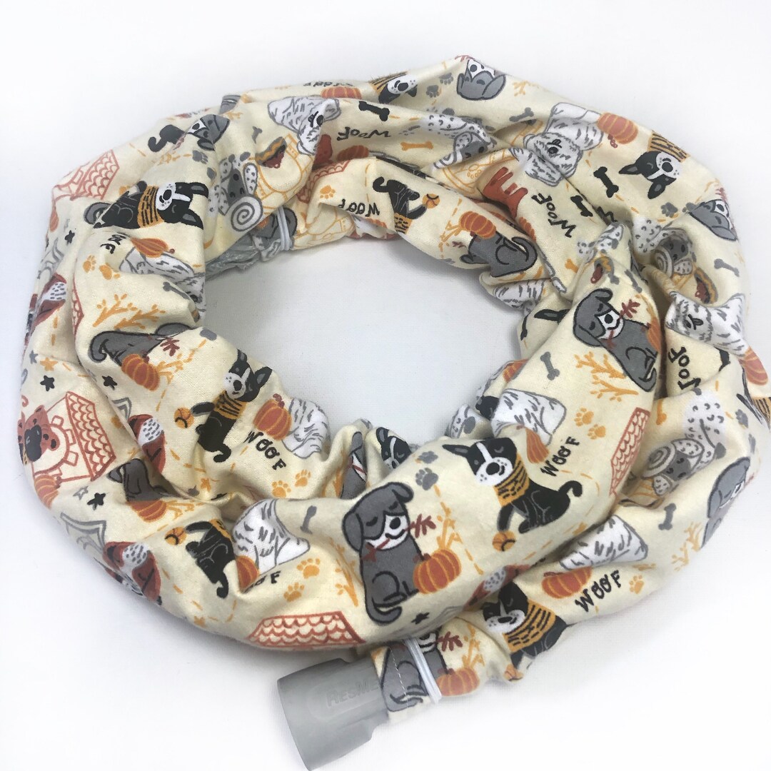 Fall Pups, Dog, Flannel, CPAP Tubing Hose Cover, Hose Cozy, Bipap, Apap ...