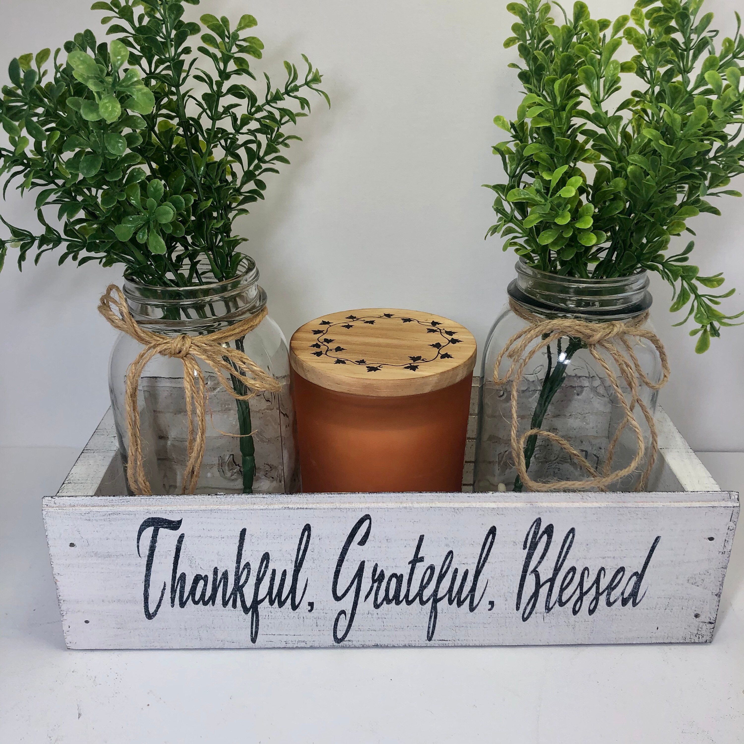 Thankful Grateful Blessed Farmhouse Style Crate Farmhouse | Etsy