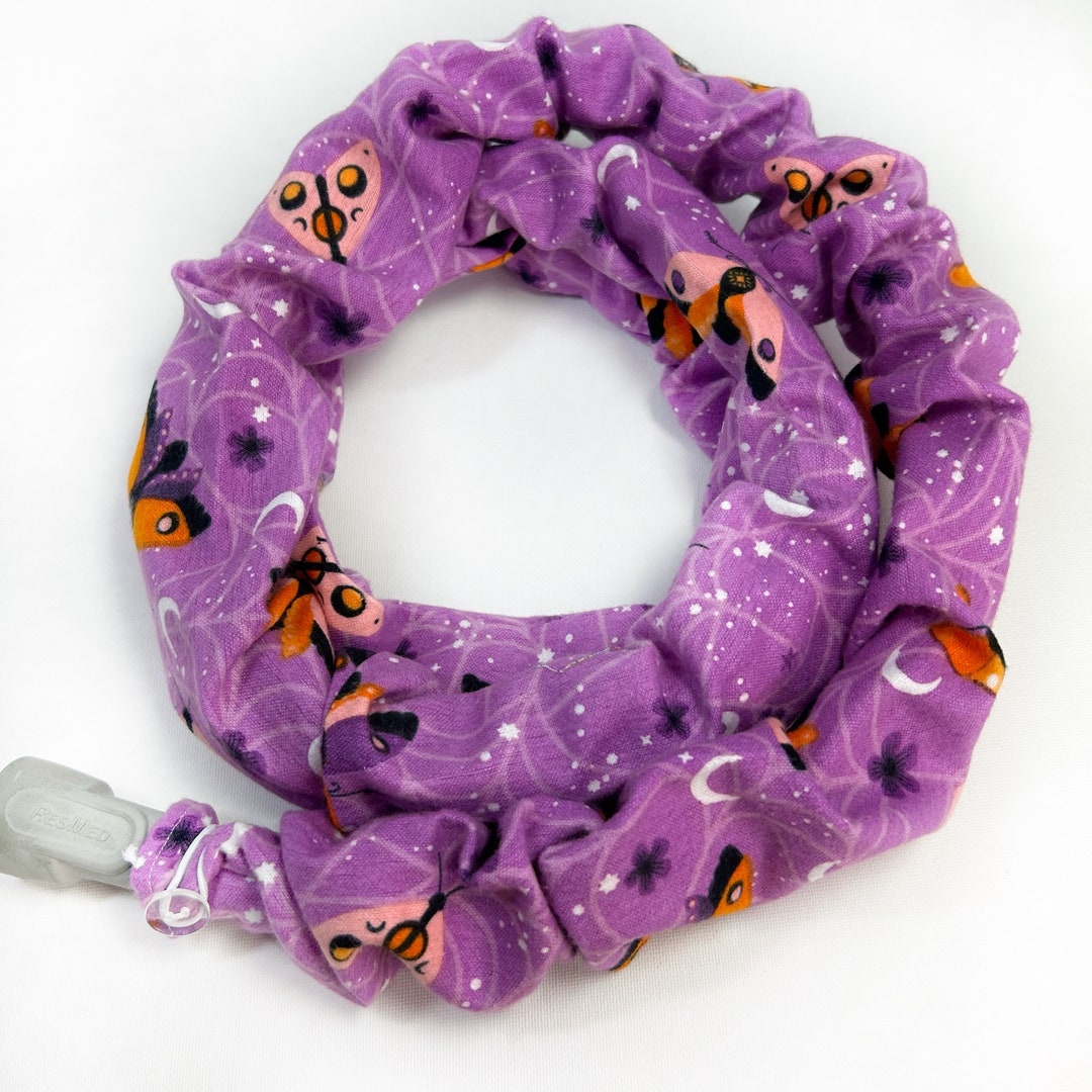 Moths and Moons, Purple Flannel, CPAP Hose Cover, CPAP Tubing, Sleep ...