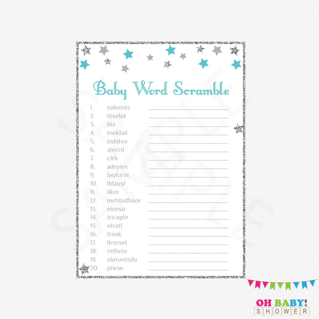 Teal Baby Shower Twinkle Twinkle Little Star Baby Shower Baby - Etsy