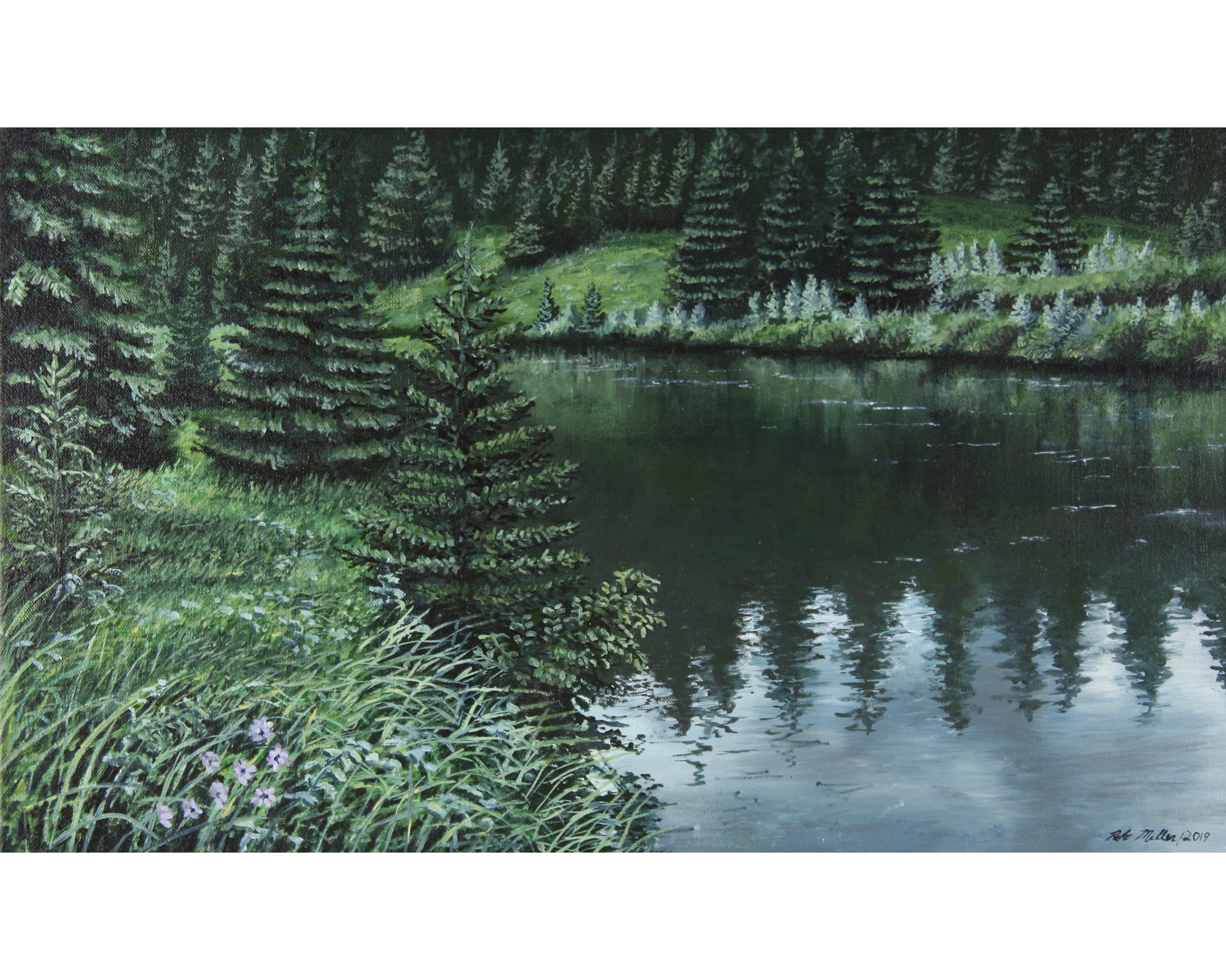 Rob Miller Painting, the Creek, Oil on Canvas, 12" X 20", Landscape ...