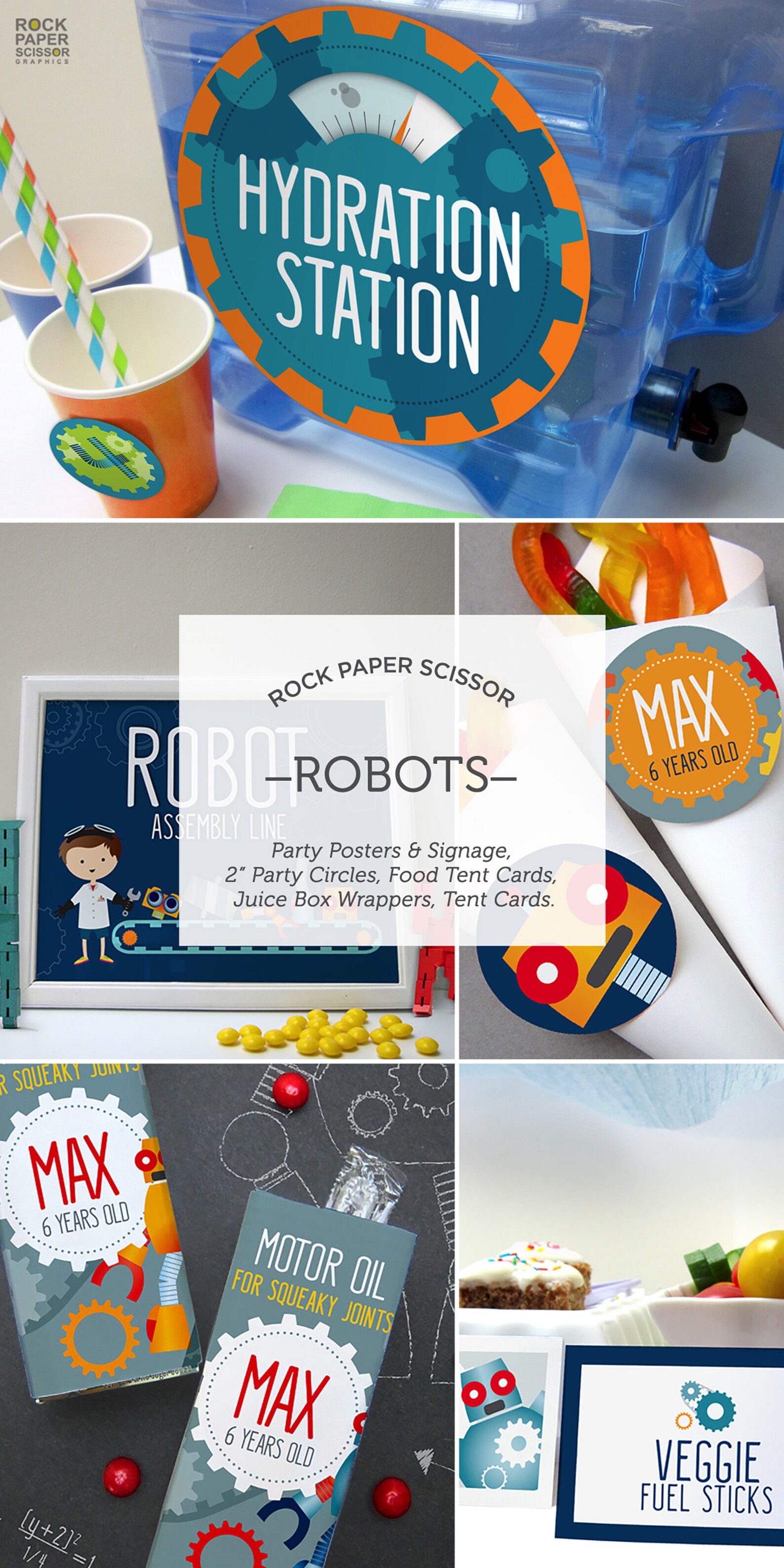 Cutest Boy's Robot Birthday Party Decor, Stem, Rob the Robot, Science ...