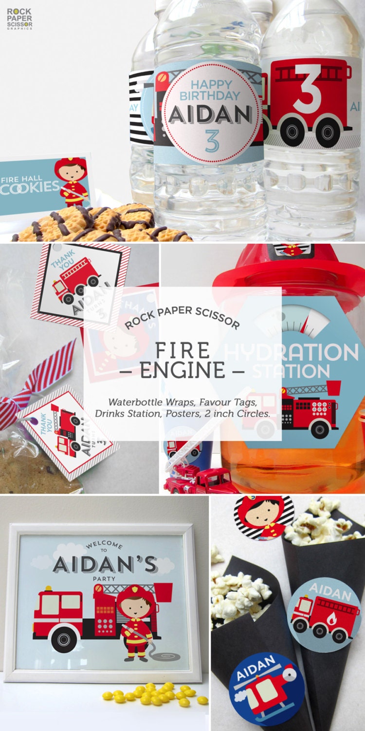 Boys Fire Man, Fire Truck, Fire Engine, Fire Fighter Birthday Party ...
