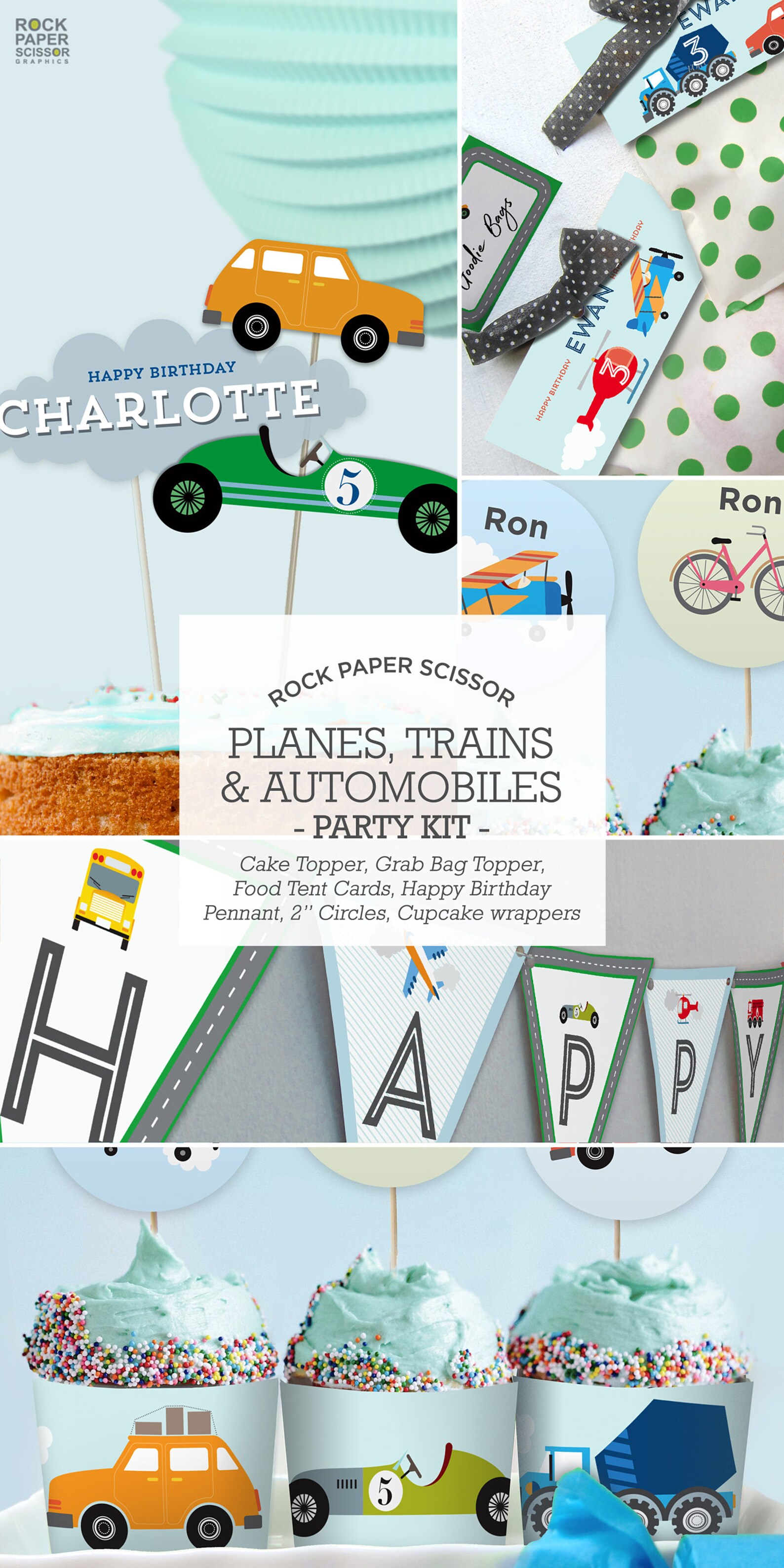 Cutest Kid's Transportation, Planes, Trains & Automobiles Birthday ...