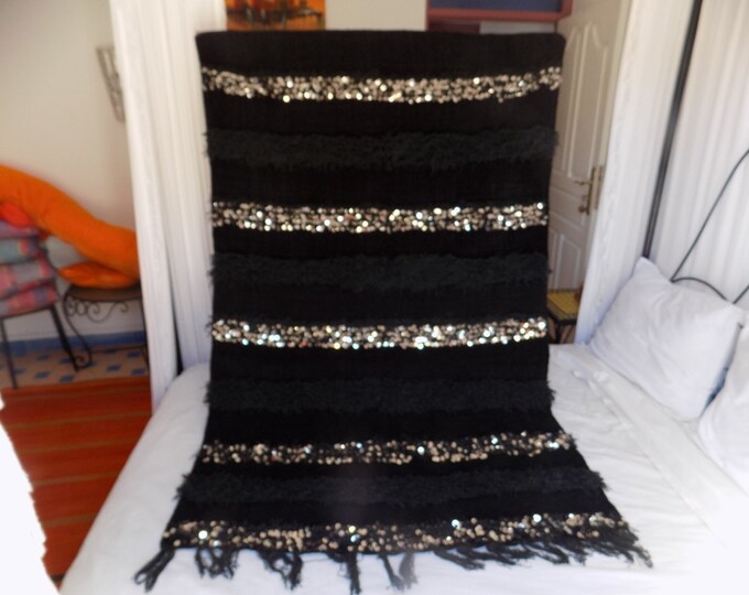 Black Moroccan Wedding Blanket Handira - Etsy
