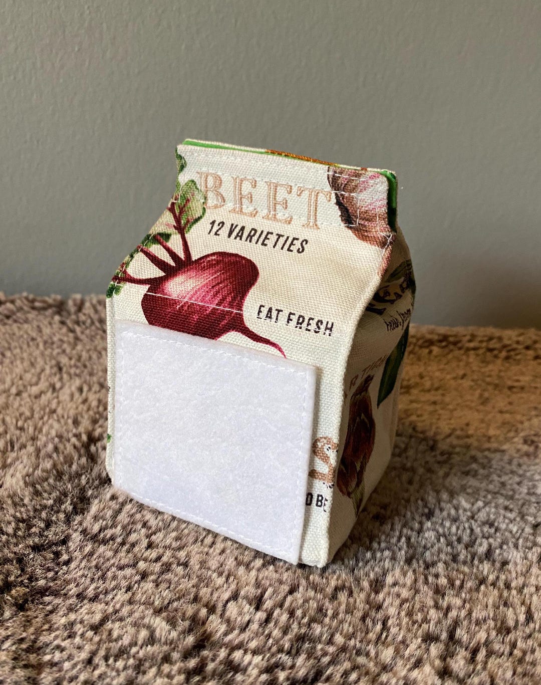 Milk Carton Shaped Fabric Bag With Velcro Top Closure - Etsy