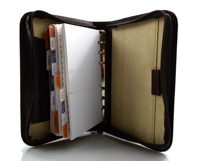 Leather Agenda A6 Document Folder Italian Handmade Zip Planner Agenda ...