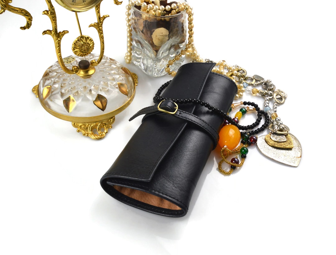 Leder Schmuckrolle Juwelen Etui Leder Schmuck Reise Etui Leder Schmuck ...
