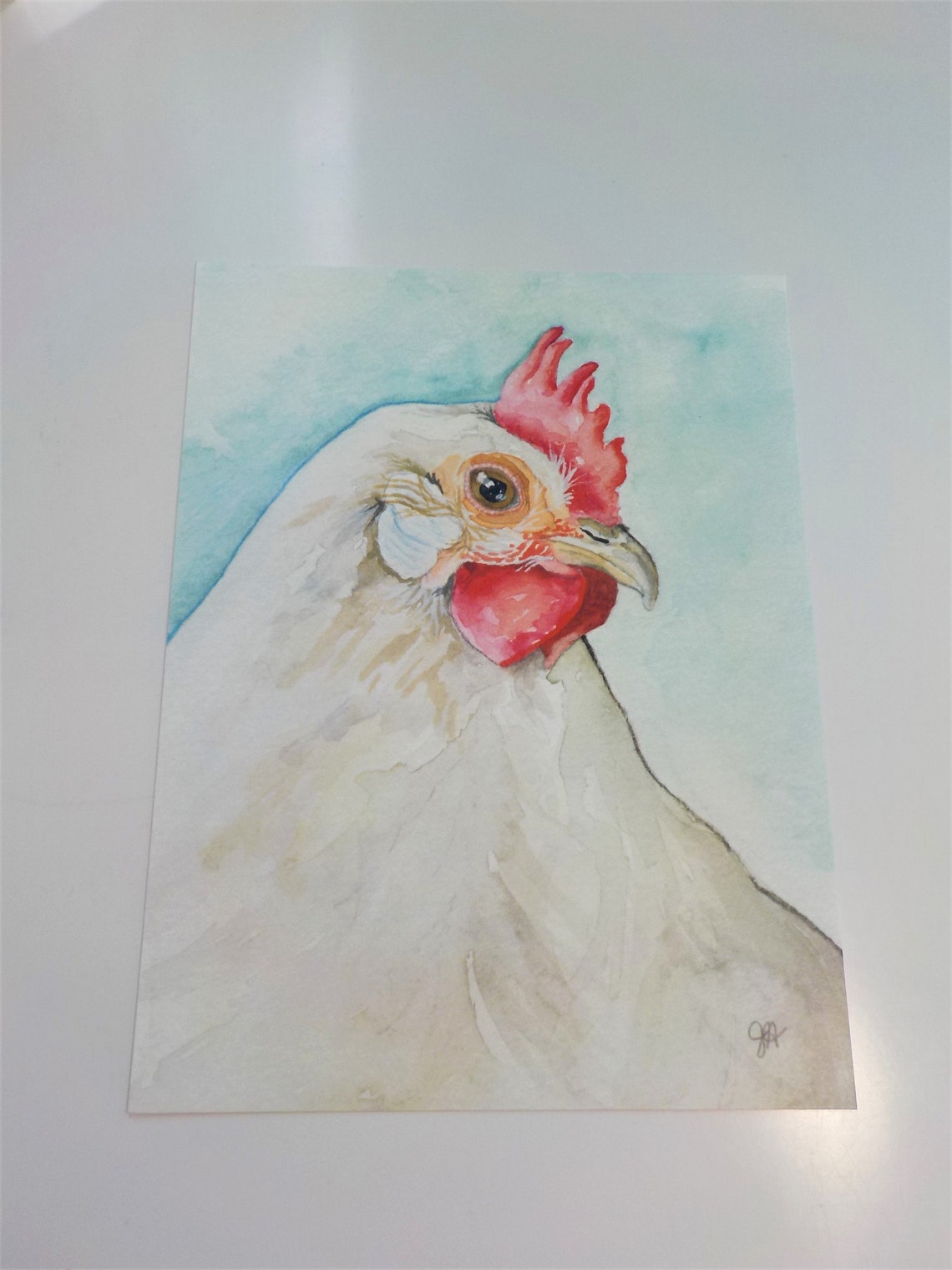 Hen Watercolor Print, Chicken Watercolor Print, Art Print, Chicken Art ...