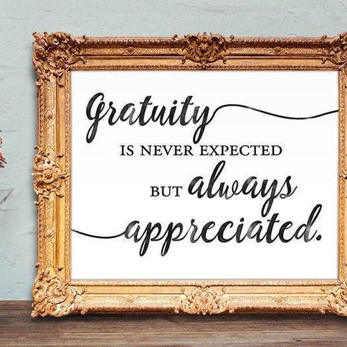 Wedding Bar Sign Gratuity is Never Expected but Always - Etsy