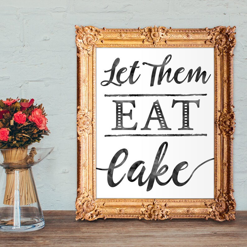 Wedding Cake Sign - Let Them Eat Cake - Cake Table Sign - PRINTABLE ...