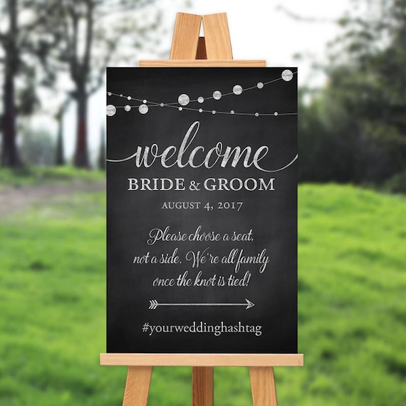 Wedding welcome sign wedding ceremony sign rustic welcome | Etsy
