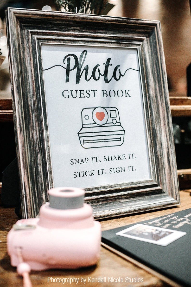 Photo Guest Book Snap It Shake It Stick It Sign It | Etsy