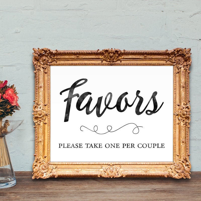 Favors please take one per couple Wedding Favors sign | Etsy