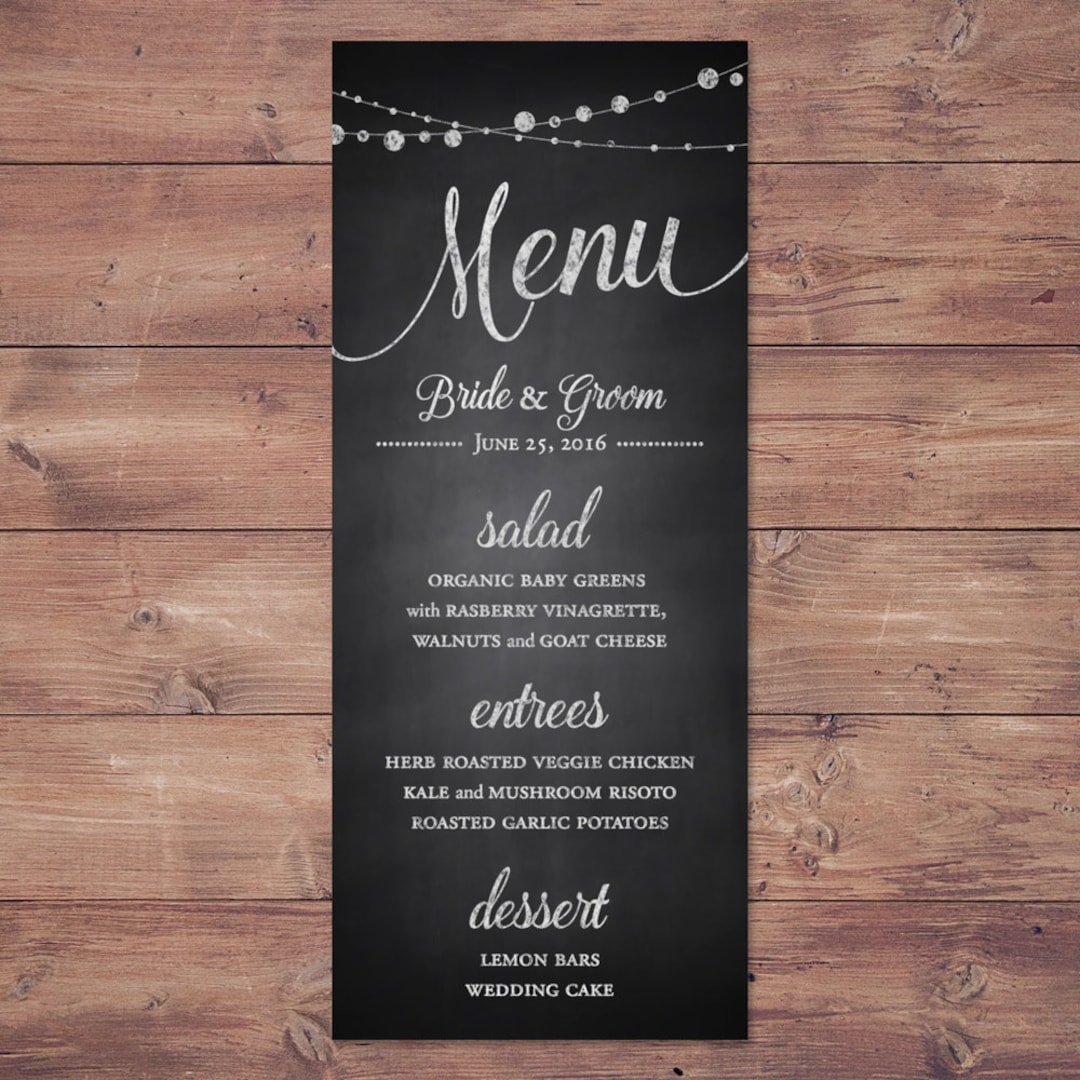 Wedding Menu - Rustic Wedding Menu Card - Rustic Wedding Dinner Menu ...