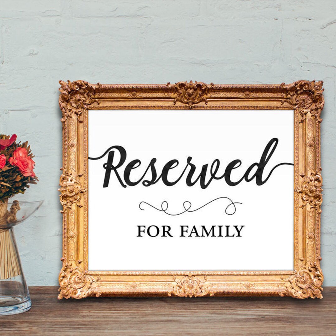Segno di matrimonio riservato riservato per la famiglia segno di posti ...