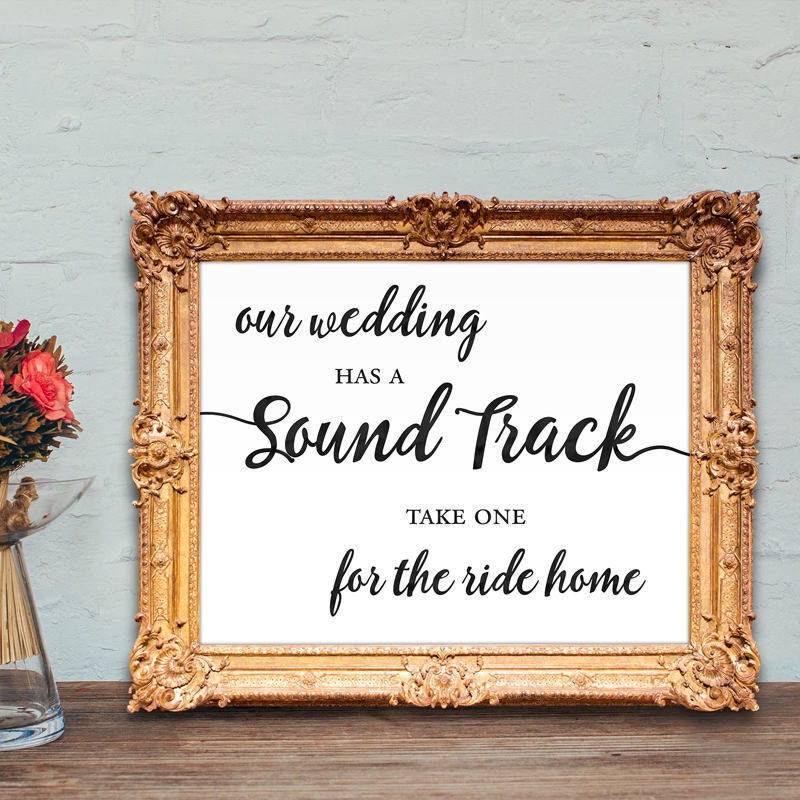 Wedding sound track favor sign wedding favors sign wedding | Etsy