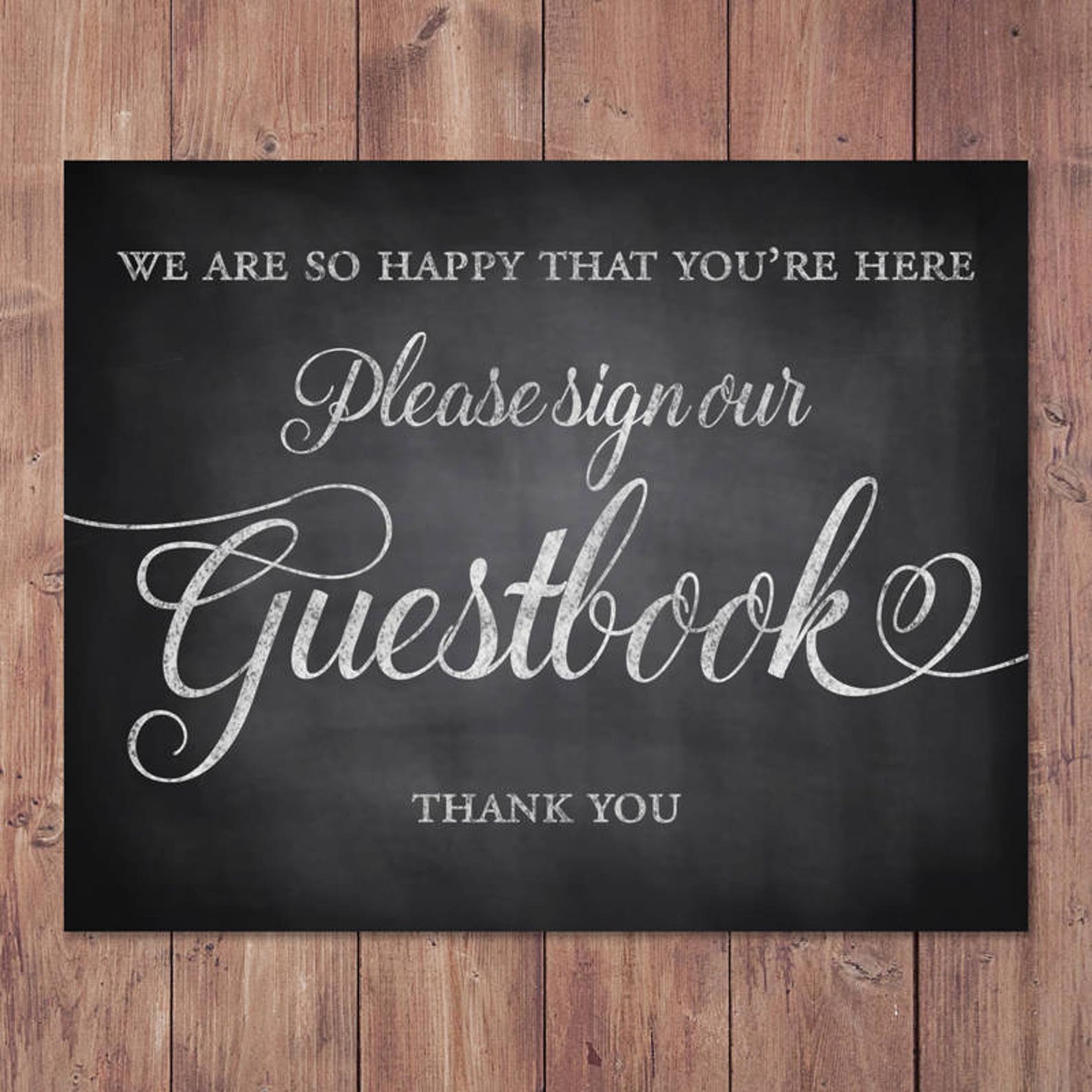 Please Sign Our Guestbook Sign - Rustic Wedding Guestbook Sign - We Are ...