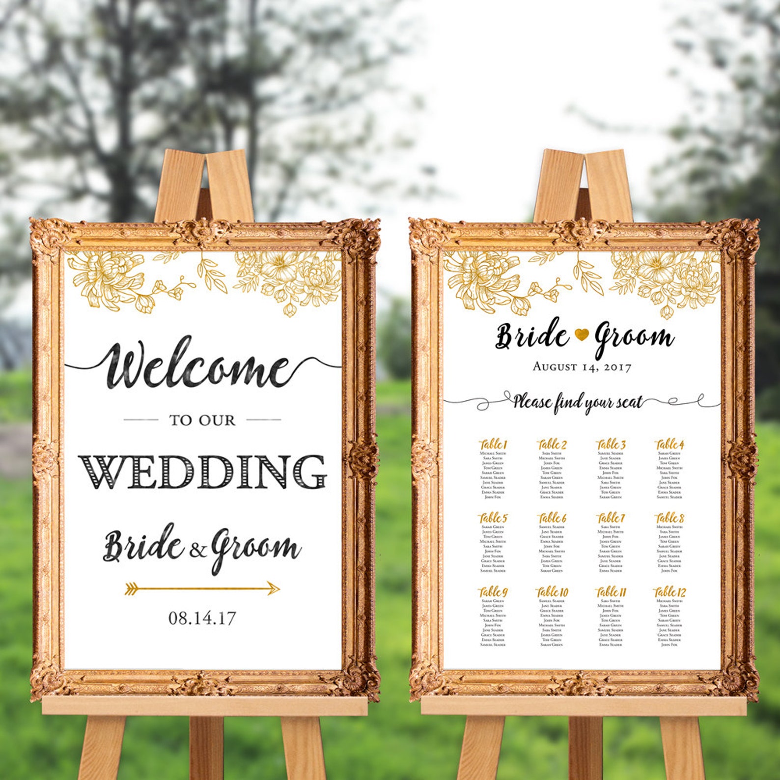 Wedding Welcome Sign and Seating Chart Set of Two Welcome - Etsy