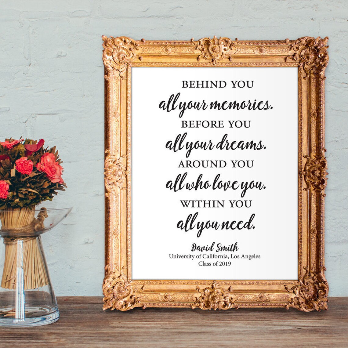 Custom Graduation Gift - Graduation Quote - Grad Gift for Him - Grad ...