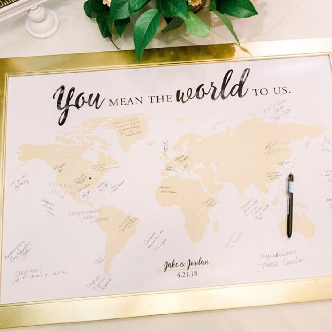 Personalized Map - Custom Map - Wedding Guest Book - Map Guest Book ...