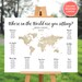 World Map Seating Chart Canvas - Wedding Seating Chart - Travel Themed ...