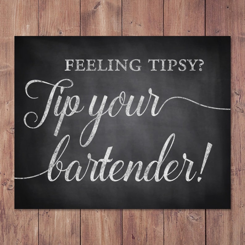 Feeling Tipsy Wedding Bar Sign Tip Your Bartender Funny - Etsy