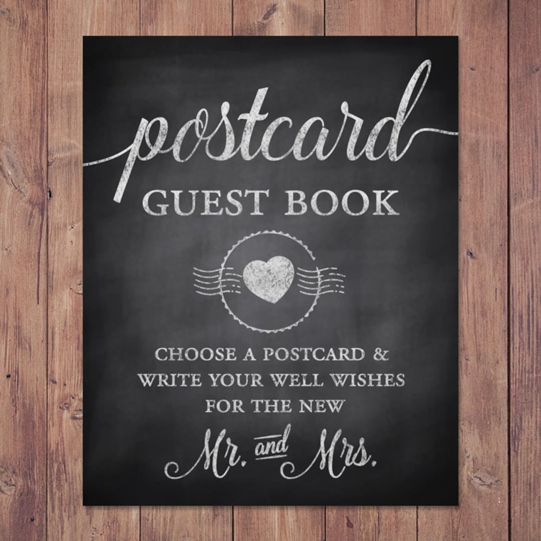 Post Card Wedding Guest Book - Postcard Guest Book - Choose a Postcard ...