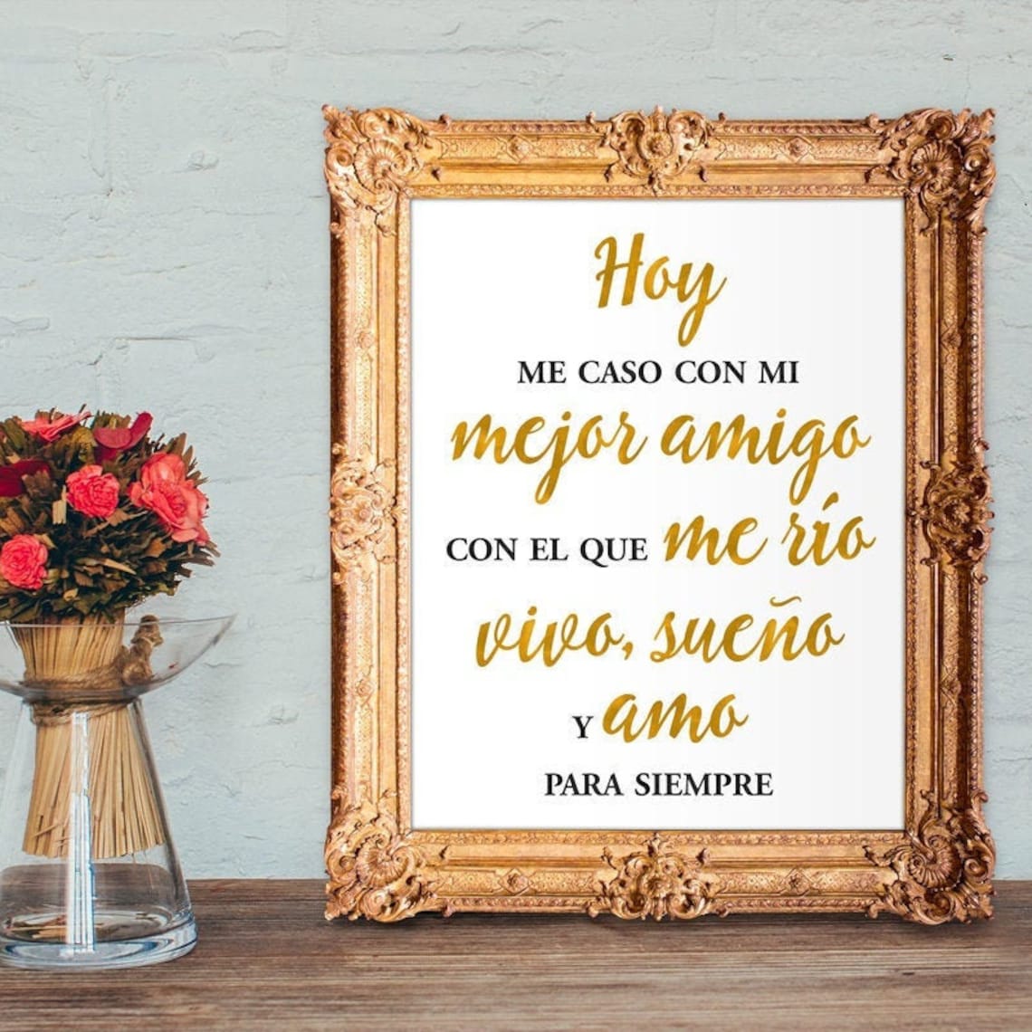 Hoy Me Caso Con Mi Mejor Amigo - Spanish Wedding Sign - PRINTABLE - 5x7 ...