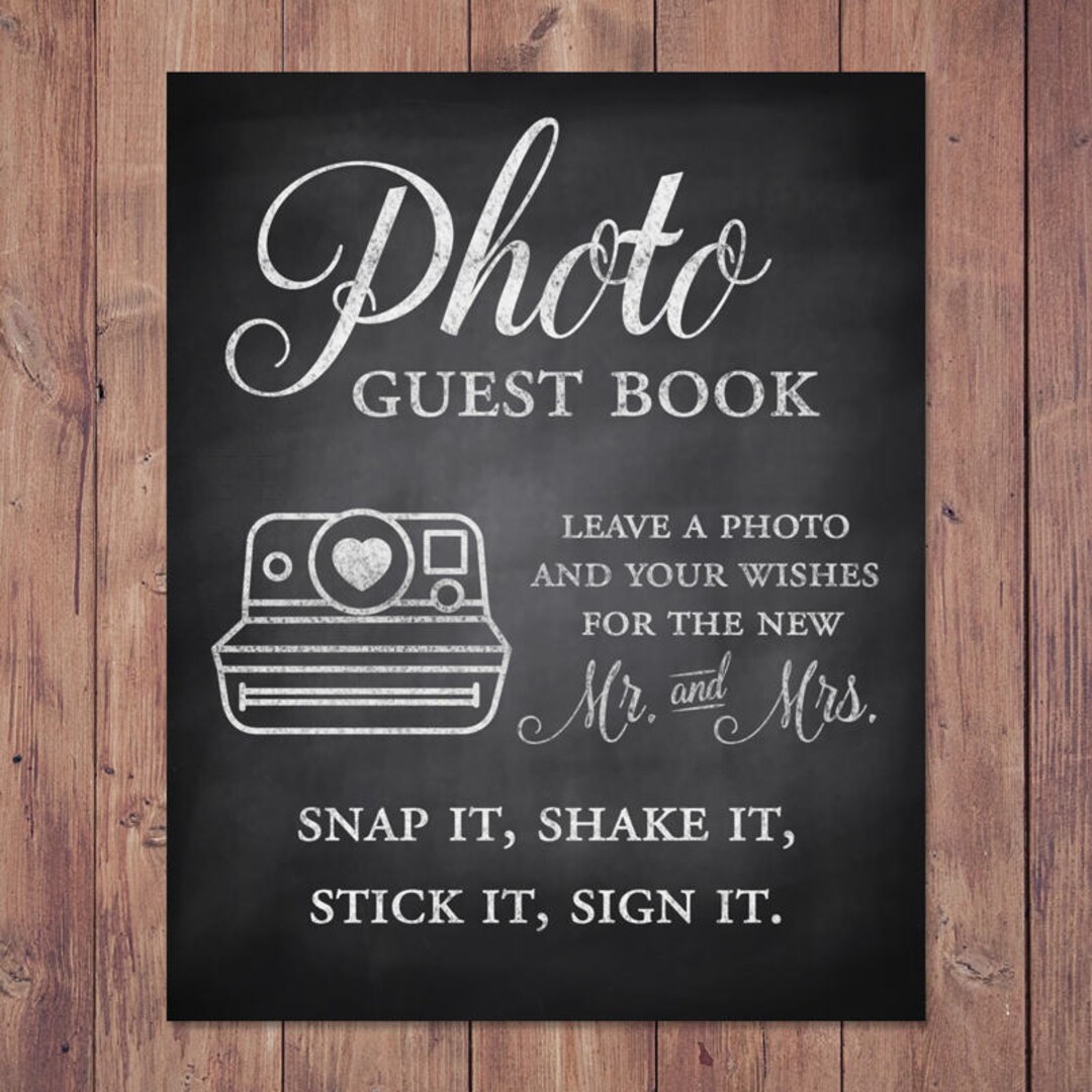 Photo Guest Book - Leave a Photo and Your Wishes for the New Mr and Mrs ...