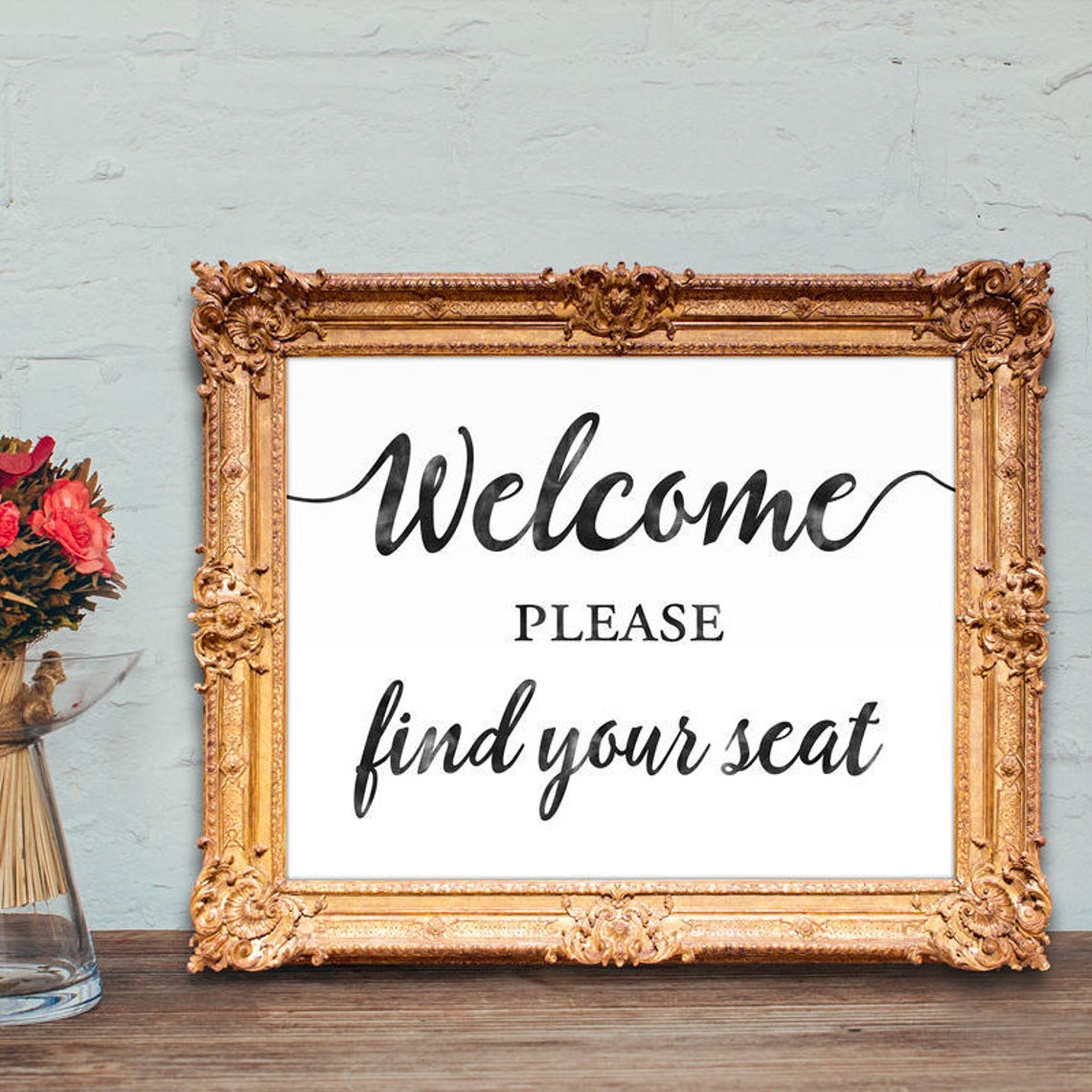 Wedding Escort Card Sign - Welcome Please Find Your Seat - Wedding ...