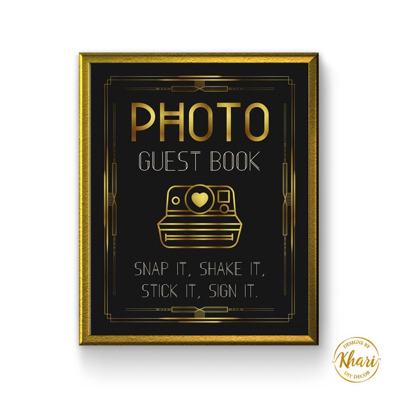 Photo Guest Book Snap It Shake It Stick It Sign It | Etsy