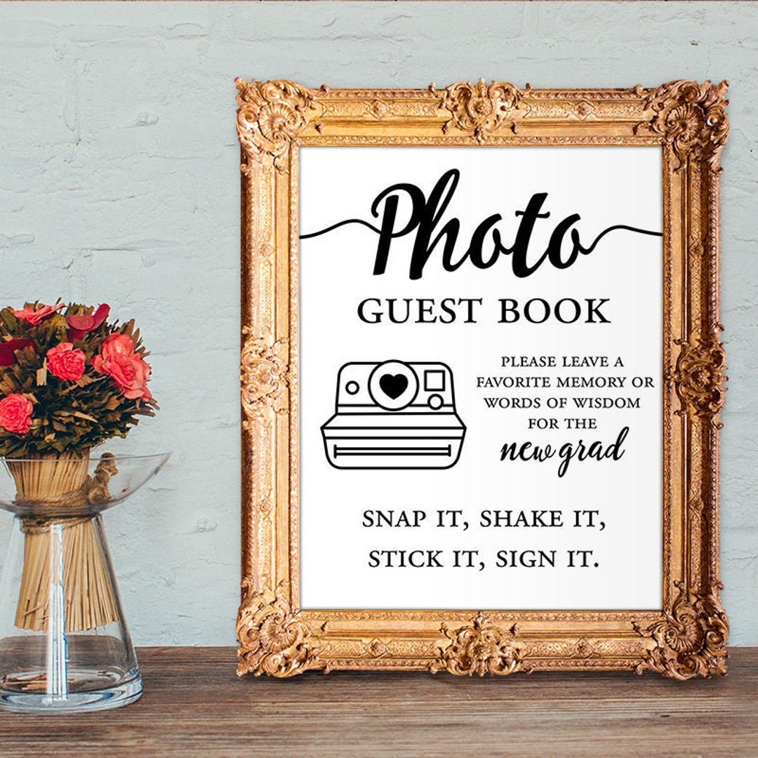 Graduation Guest Book - Words of Wisdom for the New Grad - Photo Guest ...