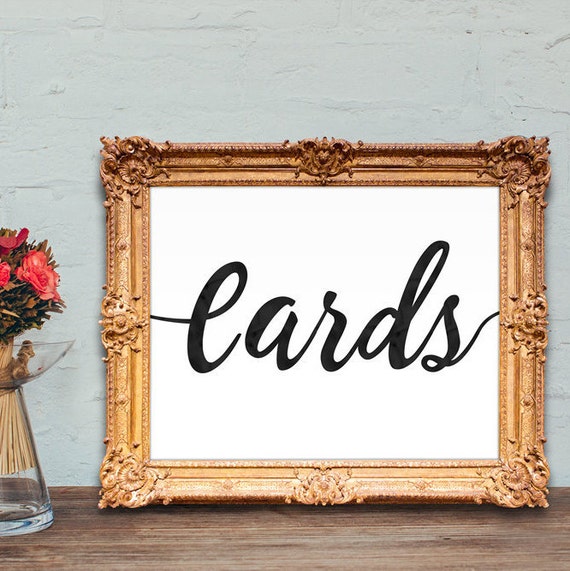 Cards wedding sign PRINTABLE 8x10 5x7 | Etsy